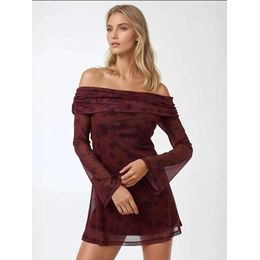 Hiccup Kleid Damen Gr&ouml;&szlig;e 40 anthrazit / rot Winterkleid