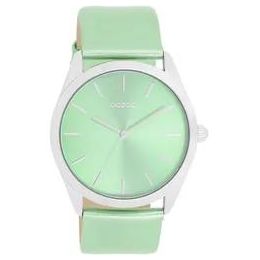 Quarzuhr Oozoo, grün (mint), Armbanduhren, Damen, Armbanduhr, Damenuhr, Herrenuhr, Lederarmband, analog