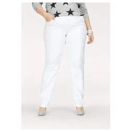 Bequeme Jeans MAC "Stella", Damen, Gr. 48, Länge 32, weiß, Denim/Jeans, Obermaterial: 91% Baumwolle, 7% Elastomultiester, 2% Elasthan, unifarben, comfort fit knöchellang, Jeans, Gerader Beinverlauf