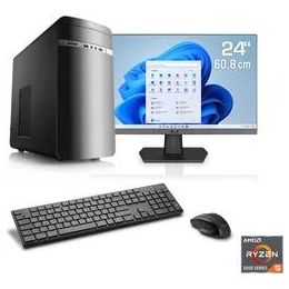 CSL Gaming-PC-Komplettsystem "Sprint V28911", Energieeffizienz: E (A-G), grau (anthrazit), Microsoft Windows 11 Home (64 Bit), 8 GB RAM 500 GB SSD, Computer_Komplettsysteme