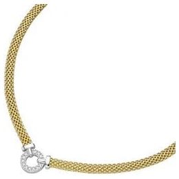 Collier Smart Jewel "elegant mit Zirkonia, Silber 925", silber (silber, vergoldet bicolor), Halsketten, Herren, 45cm, Silber 925 (Sterlingsilber), Collier
