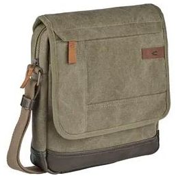 Umhängetasche Camel Active "Air", Damen, Gr. B/H/T: 26,5cm x 30cm x 7cm, grün, Baumwolle, Taschen, Canvas Modell aus weichem Lederimitat abgerundet mit Applikationen