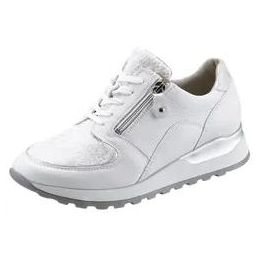 Waldläufer Keilsneaker WALDLÄUFER "HIROKO-SOFT", Damen, Gr. 6,5, silber (weiß, silberfarben), Nappaleder, Nubukleder, Textil, Schuhe Sneaker, Orthotritt Ausstattung, H-Weite, Freizeitschuh, Halbschuh, Schnürschuh