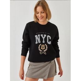 Bianco Lucci Sweatshirt female Black size L