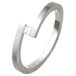 Fingerring Jobo Gr. 56, grau (platin 950), Fingerringe, Damen, 56, SI = kleine Einschlüsse, Diamanten Platin 950, Diamanten, Platin 950, 950 Platin mit Diamant im Caree-Schliff