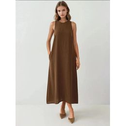 Hiccup Dress 'Linen Feel' female Brown size M
