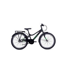 S'COOL S'COOL Kinderfahrrad - troX 24 Zoll 3-Gang | ab 8 Jahre - Black/Green | Gr.: onesize