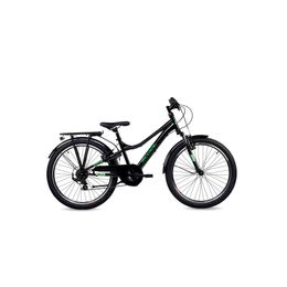 S'COOL S'COOL Kinderfahrrad - troX 24 Zoll 6-Gang | ab 8 Jahre - Black/Green | Gr.: onesize