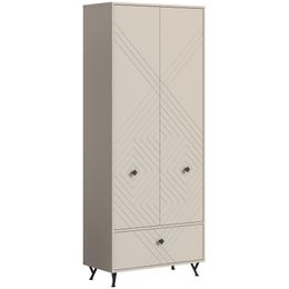 xonox.home Garderobenschrank (B/H/T: 80x190x35 cm) in sandbeige | Gr.: onesize