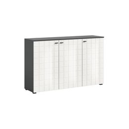 xonox.home Sideboard (B/H/T): 138x86x37 in weiß Hochglanz und anthrazit | Gr.: onesize