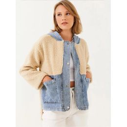 Bianco Lucci Jacke Damen Gr&ouml;&szlig;e M beige / blue denim