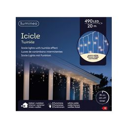 Lumineo Lichtervorhang ICICLE TWINKLE 490 LED 20 m, wei&szlig;es Kabel in warm wei&szlig; | Gr.: onesize