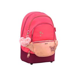 Belmil Premium 2-IN-1 Schultasche & G&uuml;rteltasche "Coral" mit Brustgurt | Gr.: onesize