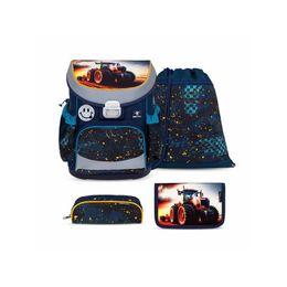 Belmil 4tlg-Set: Schulranzen Set Mini-Fit Tractron in Blau H36xL28xT19 cm | Gr.: onesize