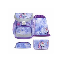 Belmil 4tlg-Set: Schulranzen Set Mini-Fit Mistyc Luna in Lila H36xL28xT19 cm | Gr.: onesize