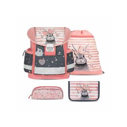 Belmil 4tlg-Set: Schulranzen Set Classy Little Bunnies in Grau H36xL32xT19 cm | Gr.: onesize