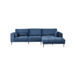 Beliani Ecksofa FLAM in Blau/Schwarz - (W) 275 x (H) 80 x (L) 158 cm | Gr.: onesize