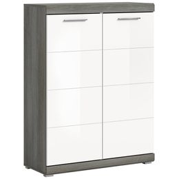 xonox.home Schuhschrank (B/H/T: 90x120x37 cm) in Rauchsilber und wei&szlig; Hochglanz | Gr.: onesize