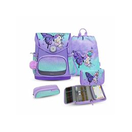 Belmil 5tlg-Set: Premium Schulranzen Compact Plus Serenity in Lila H37xL30.5xT19 cm | Gr.: onesize