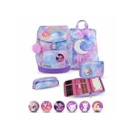 Belmil 6tlg-Set: Premium Schulranzen Comfy Plus Moonlight in Lila H36xL27xT19 cm | Gr.: onesize