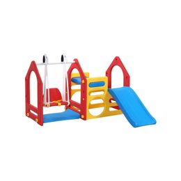 LittleTom 13080 Kinder Spielhaus Rutsche + Schaukel EPR-KS-104 bunt | Gr.: onesize