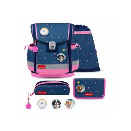 Belmil 5tlg-Set: Schulranzen Set Classy Plus Hearts in Rosa H36xL32xT19 cm | Gr.: onesize