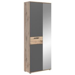xonox.home Garderobenschrank (B/H/T: 70x200x37 cm) in Nox Oak Nachbildung und Basalt grau | Gr.: onesize