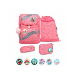 Belmil 5tlg-Set: Schulranzen Set Smarty Blue Bird in Rosa H37xL26xT18 cm | Gr.: onesize