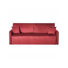 Beliani Schlafsofa EGGE in Rot - (W) 220 x (H) 88 x (L) 93 cm | Gr.: onesize