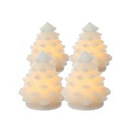 Deluxe Homeart 4x LED Kerze Tannenbaum Weihnachtsbaum Echtwachs H: 7cm weiß | Gr.: onesize