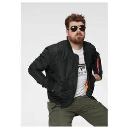 Bomberjacke Alpha Industries "MA-1 TT", Herren, Gr. 3XL, schwarz, Web, Obermaterial: 100% Nylon. Futter: 100% Nylon, unifarben, schmal, Rippbündchen, Jacken