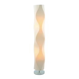 Salesfever Stehlampe 121 cm dimmbar mit Knitter Lampenschirm aus Kunststoff in Weiß | Gr.: onesize