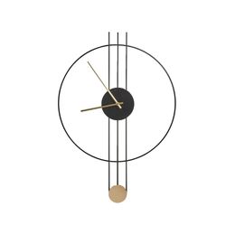 Beliani Wanduhr ANNIVIERS in Schwarz/Gold - (W) 44 x (H) 65 x (L) 2 cm | Gr.: onesize