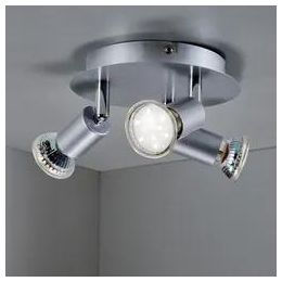 B.K.LICHT LED Deckenspots "Lunis 3", grau (titansilberfarben), 3, Ø 16cm H: 8,2cm, Leuchten, LED Deckenleuchte schwenkbar, inkl. 3W GU10 250LM GU10 warmweiß