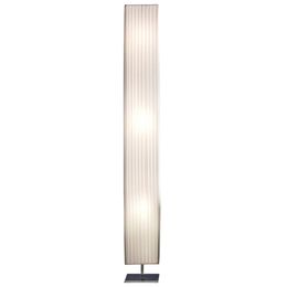 Salesfever Stehlampe 160 cm eckig dimmbar Metall verchromt und Plissee-Schirm in Weiß | Gr.: onesize