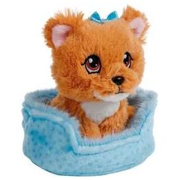 Kuscheltier Nici "Little Paws, Hund Yorkshire, 12 cm, im Körbchen blau", braun, Plüschfiguren, KinderB:11cm H:12cm L:10cm, B:11cm H:12cm L:10cm
