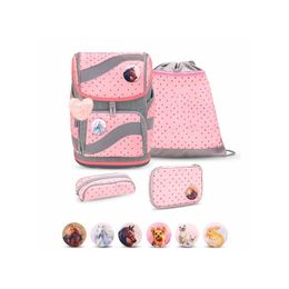 Belmil 5tlg-Set: Schulranzen Set Smarty Pink Dots 2 in Rosa H37xL26xT18 cm | Gr.: onesize