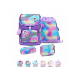 Belmil 5tlg-Set: Schulranzen Set Smarty Rainbow Color in Lila H37xL26xT18 cm | Gr.: onesize