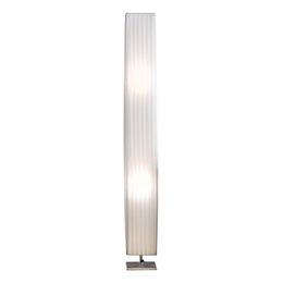 Salesfever Stehlampe 120 cm eckig dimmbar Metall verchromt und Plissee-Schirm in Weiß | Gr.: onesize