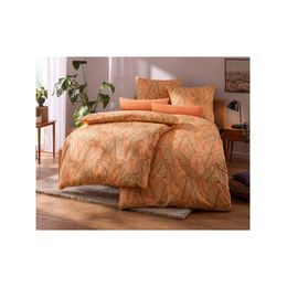WITT WEIDEN Bettwäsche in apricot-rotbraun-bedruckt | Gr.: 155-x-220-plus-80-x-80-cm