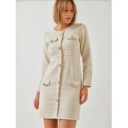 Bianco Lucci Kleid Damen Gr&ouml;&szlig;e 40 beige Winterkleid