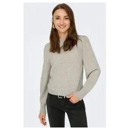 Jacqueline de Yong Stehkragenpullover JDY "JDYRUE LIFE L/S PULLOVER KNT NOOS", Damen, Gr. XL, grau (chateau gray detail:melange), Strick, Obermaterial: 51% Polyester, 46% Polyacryl, 3% Elasthan, meliert, taillenbedeckt, Rundhals, Pullover Stehkragenpullover