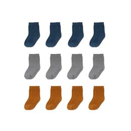 12er-Set Yalion Antirutschsocken Halbpl&uuml;sch, mehrfarbig, weich & atmungsaktiv | Gr.: 18-24-monate