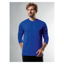 T-Shirt TRIGEMA "TRIGEMA Langarmshirt aus 100% Baumwolle", Herren, Gr. S, blau (royal), Single Jersey, 100% Baumwolle, Basic, lang, Rundhals, Shirts T-Shirt