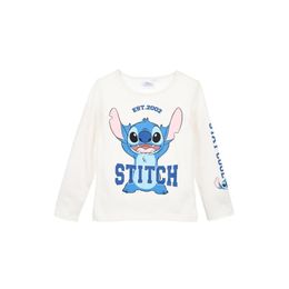 Stitch Kinder langarm Shirt Longsleeve in Weiß | Gr.: 116