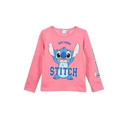 Stitch Kinder langarm Shirt Longsleeve in Pink | Gr.: 104