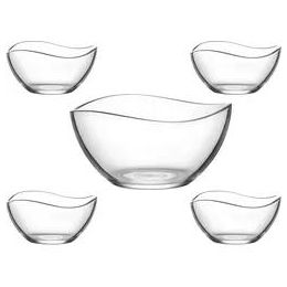 Schüssel Van Well "Malaga", transparent, Glas, Schüsseln, mit wellenförmigen Rand