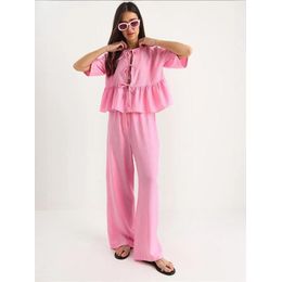 Bianco Lucci Set: Bluse und Hose Damen Größe 38 pink