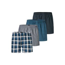 Schiesser Boxershorts Web in Grau / blau / dunkelblau | Gr.: S