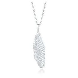 Kette mit Anhänger Kuzzoi "Herren Feder Vogel 925 Silber", grau, Halsketten, Herren, 55, ohne Stein, Silber 925 (Sterlingsilber), L: 55